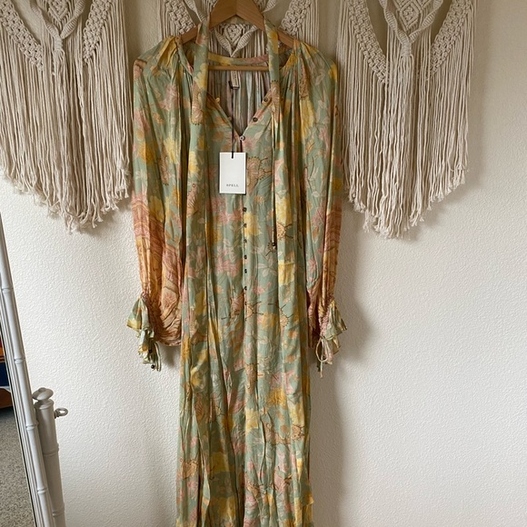 Spell | Dresses | Spell Butterfly Gown In Botanical Nwt | Poshmark